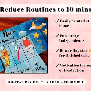 Moon Bedtime Routine Chart (tidy Up), Printable Folding / Flip Chart ...