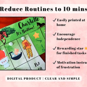 Horses Bedtime Chore Chart for Kids (standard) Printable Kids Routine ...