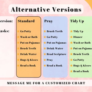 Horses Bedtime Chore Chart for Kids (standard) Printable Kids Routine ...