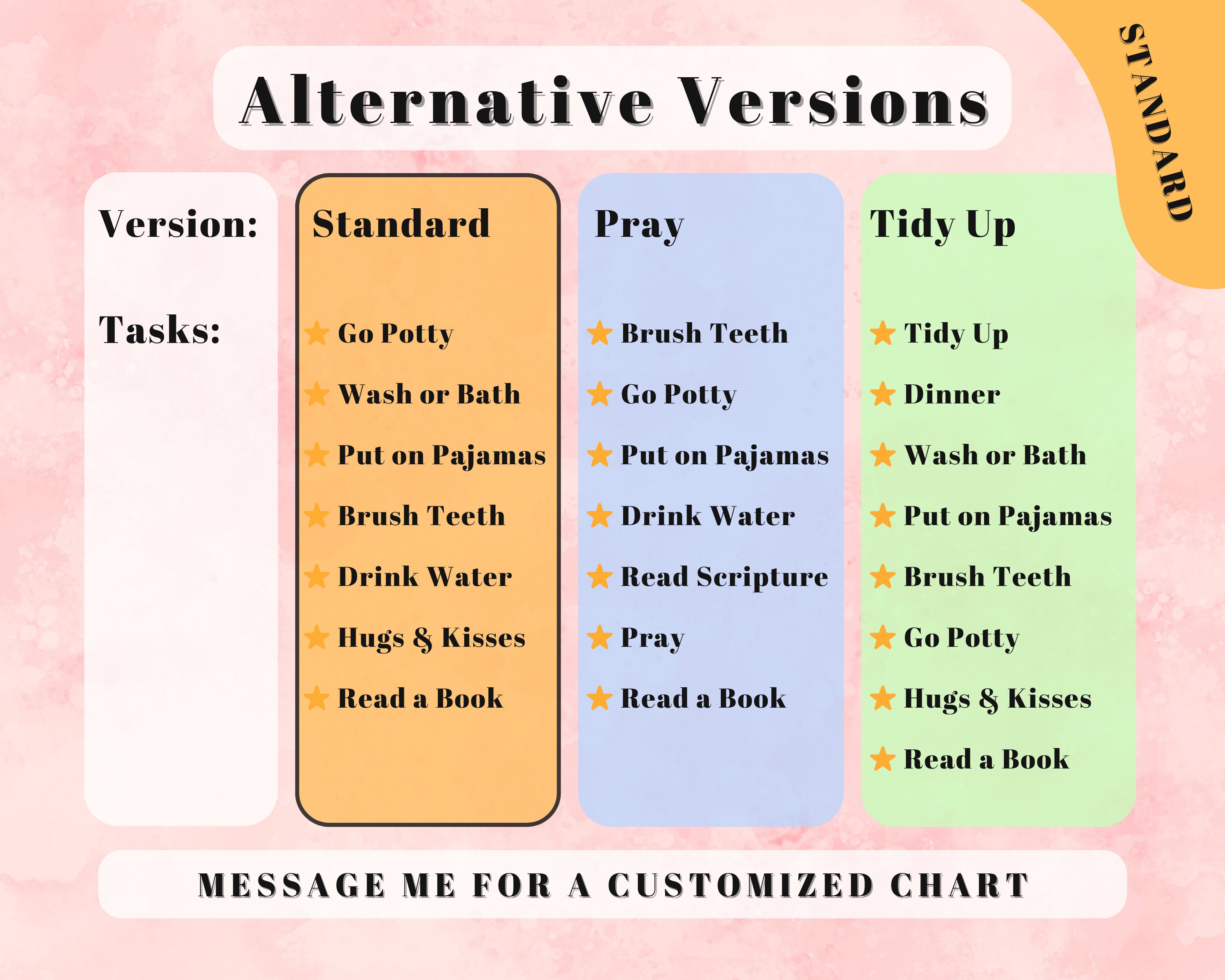 Horses Bedtime Chore Chart for Kids (standard) Printable Kids Routine ...