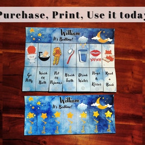 Moon Bedtime Chore Chart for Kids (standard), Parenting Hack, Routine ...
