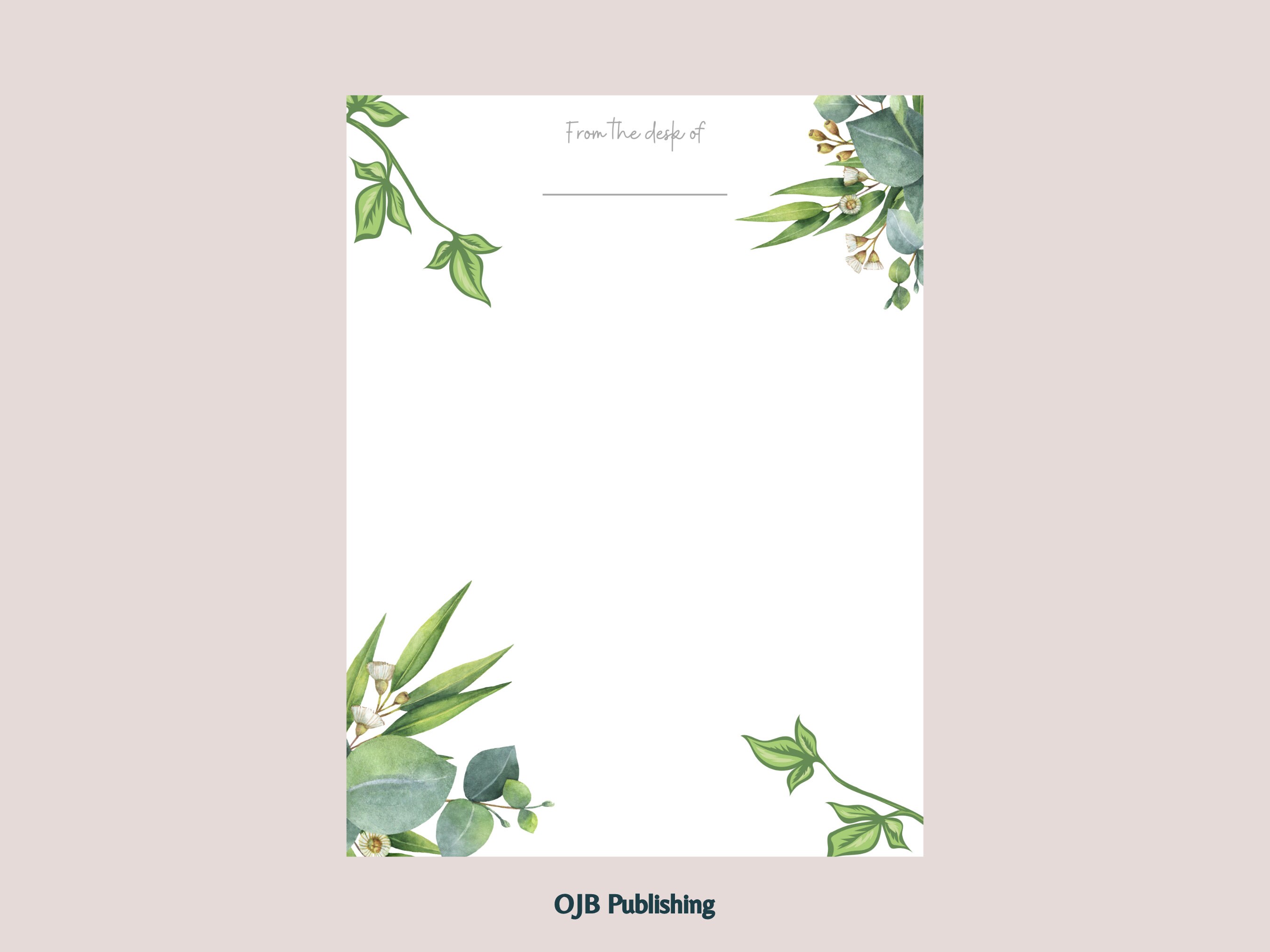 Leaf Design Letter Writing Template Perfect for Professional - Etsy