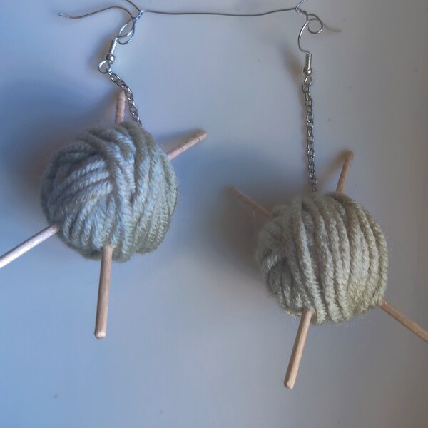 Knitting Earrings - Etsy