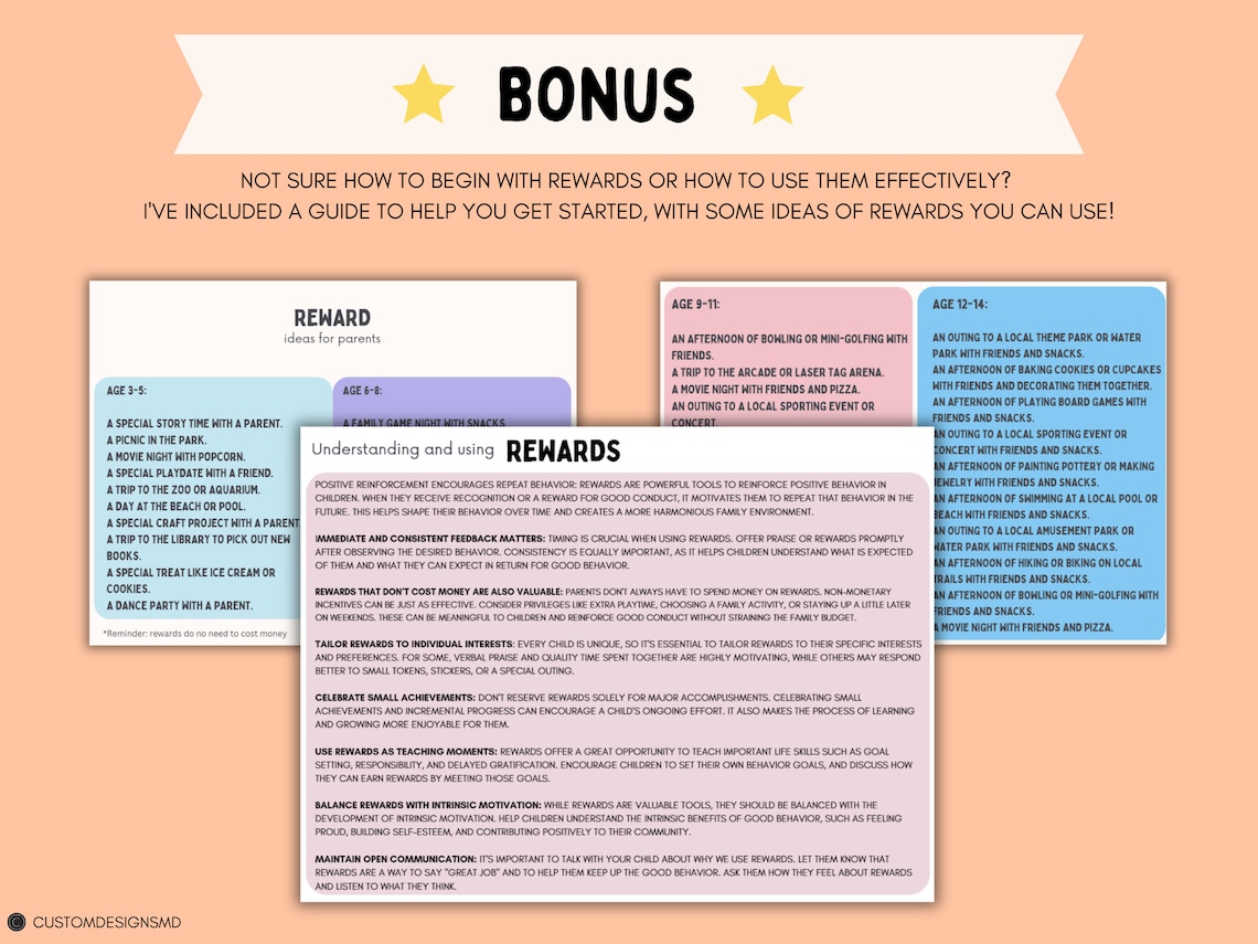 Editable Kids Responsibility Chart Colorful Behavior Chart Helpful Kids ...