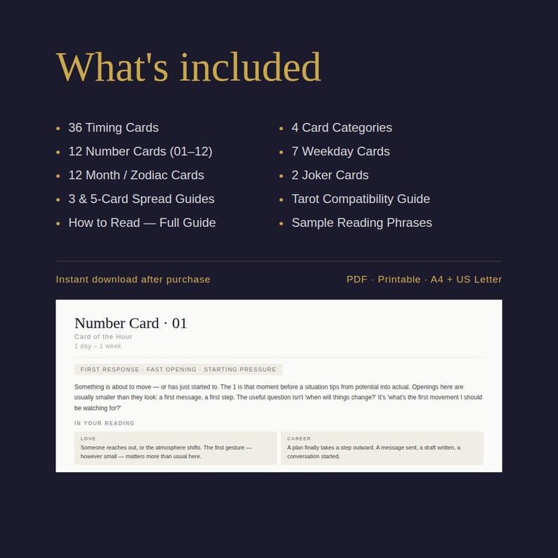 Cards of Time Oracle Reading Guide – Timing Companion PDF (digital ...