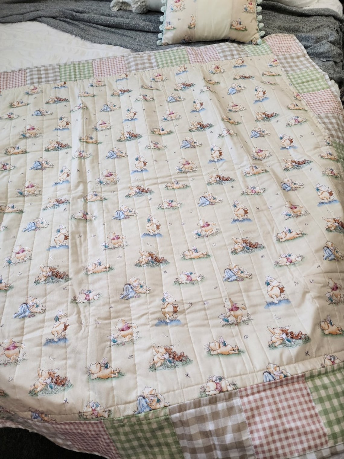 Winnie the Pooh Handmade Cot Quilt - Etsy