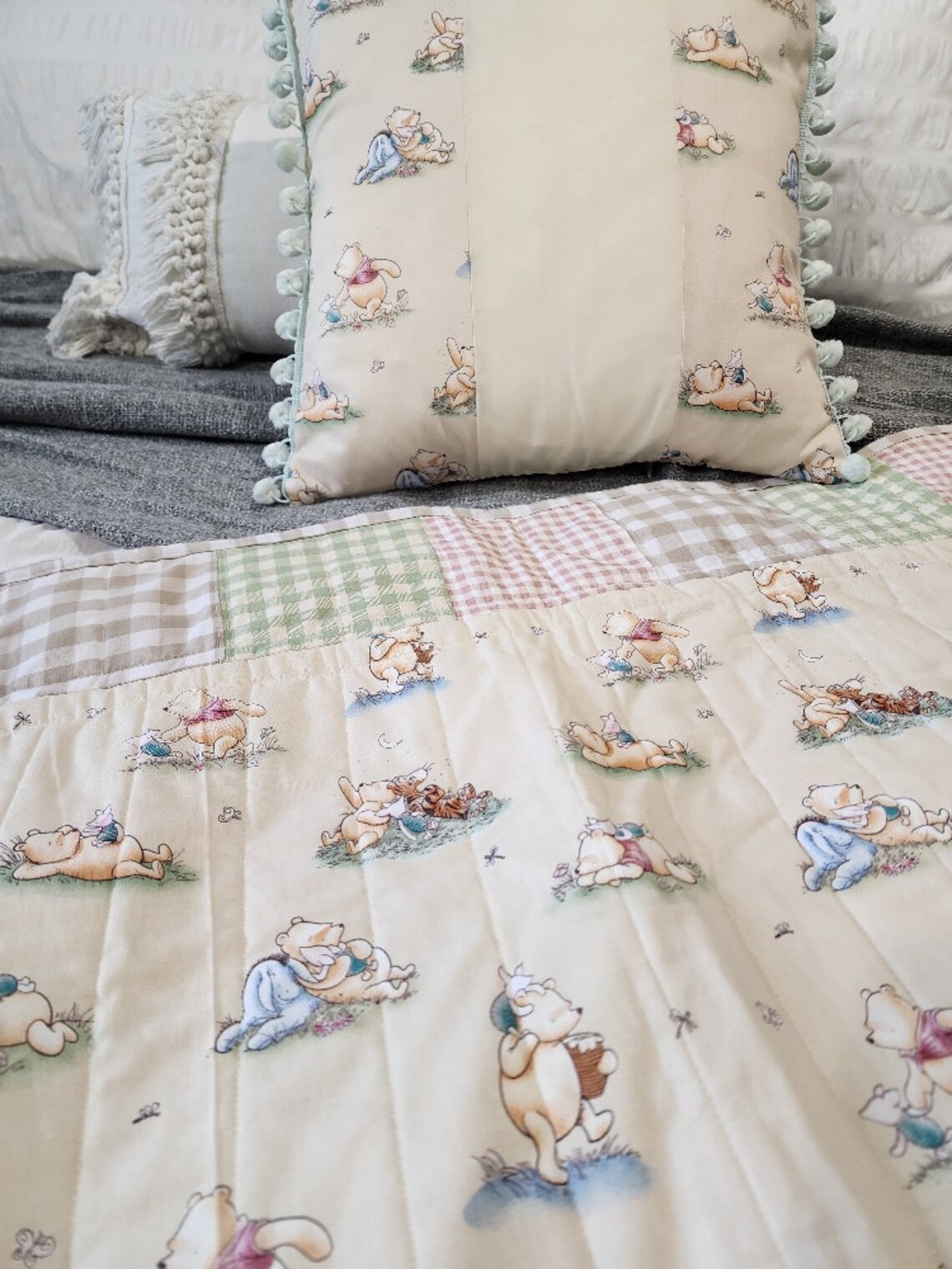 Winnie the Pooh Handmade Cot Quilt - Etsy
