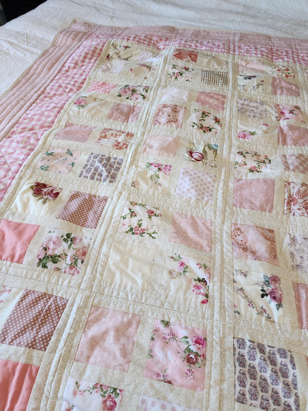 French Monet Garden Handmade Quilt - Etsy