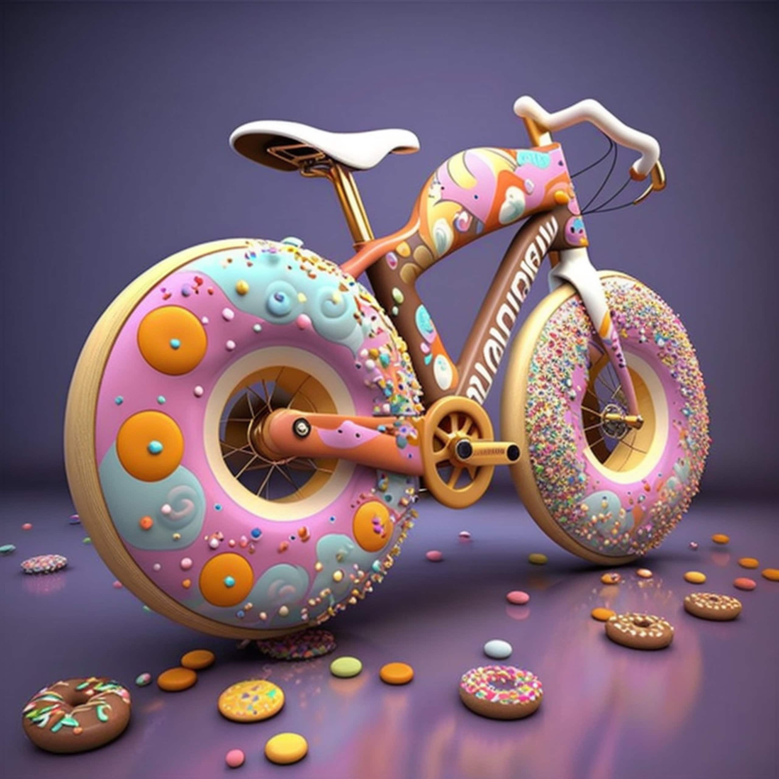 Donut Bike Delight: Explore the Sweetest Two-wheeled Adventure,digital ...