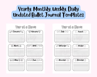 Dated Printable Planner Bundle 2023-2024 Yearly Planner - Etsy