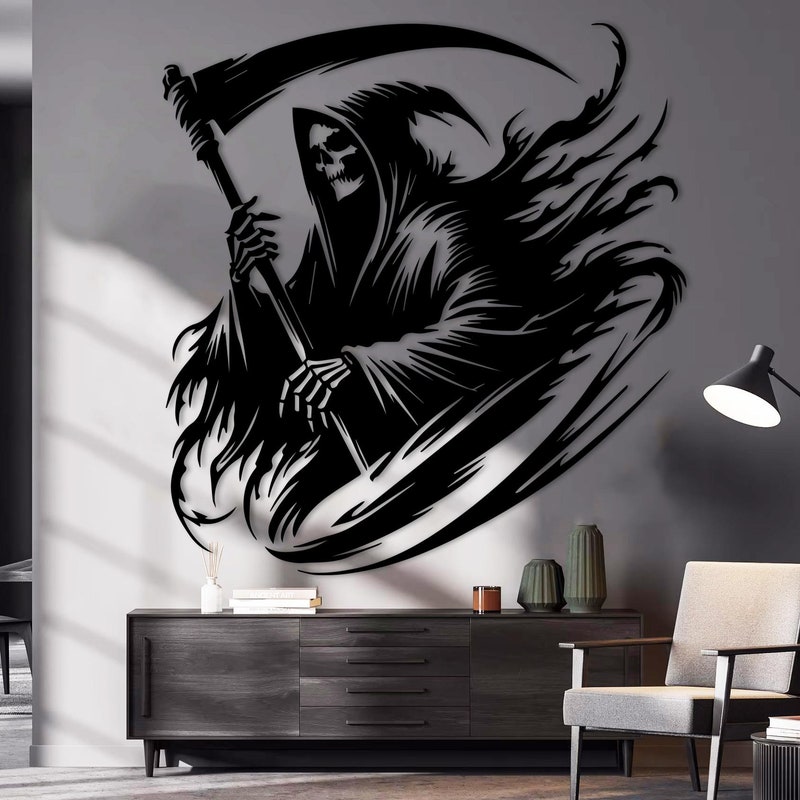 Grim Reaper Metal Wall Art - Etsy