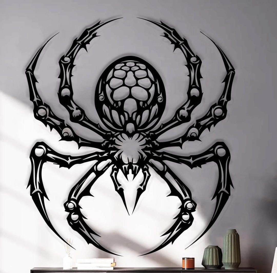 Giant Spider Metal Wall Decor, Men Bedroom Decor, Giant Spider ...