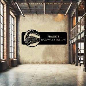 Custom Railroad Metal Wall Sign, Personalized Train Metal Wall Decor ...