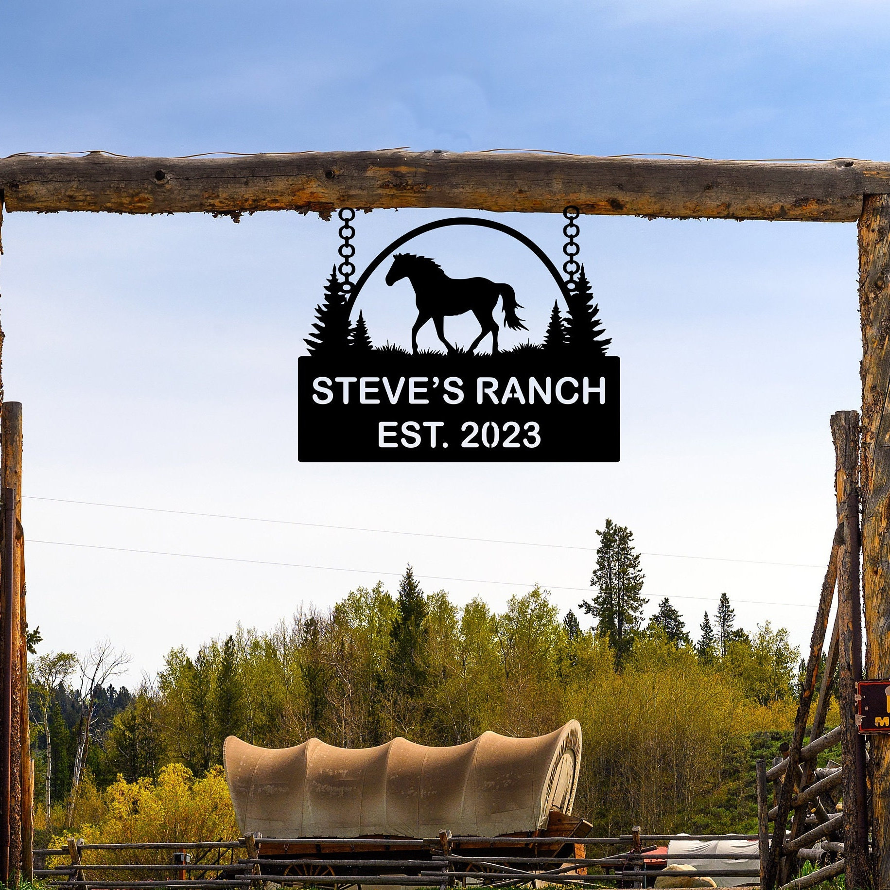 Custom Horse Ranch Sign, Metal Horse Wall Art, Personalized Horse ...