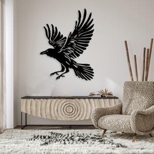 Assassin's Raven Metal Wall Art, Victorian Gothic Home Decor, Raven ...