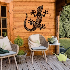 Gecko Metal Wall Art, Lizzard Metal Wall Decor, Garden Wall Decor ...