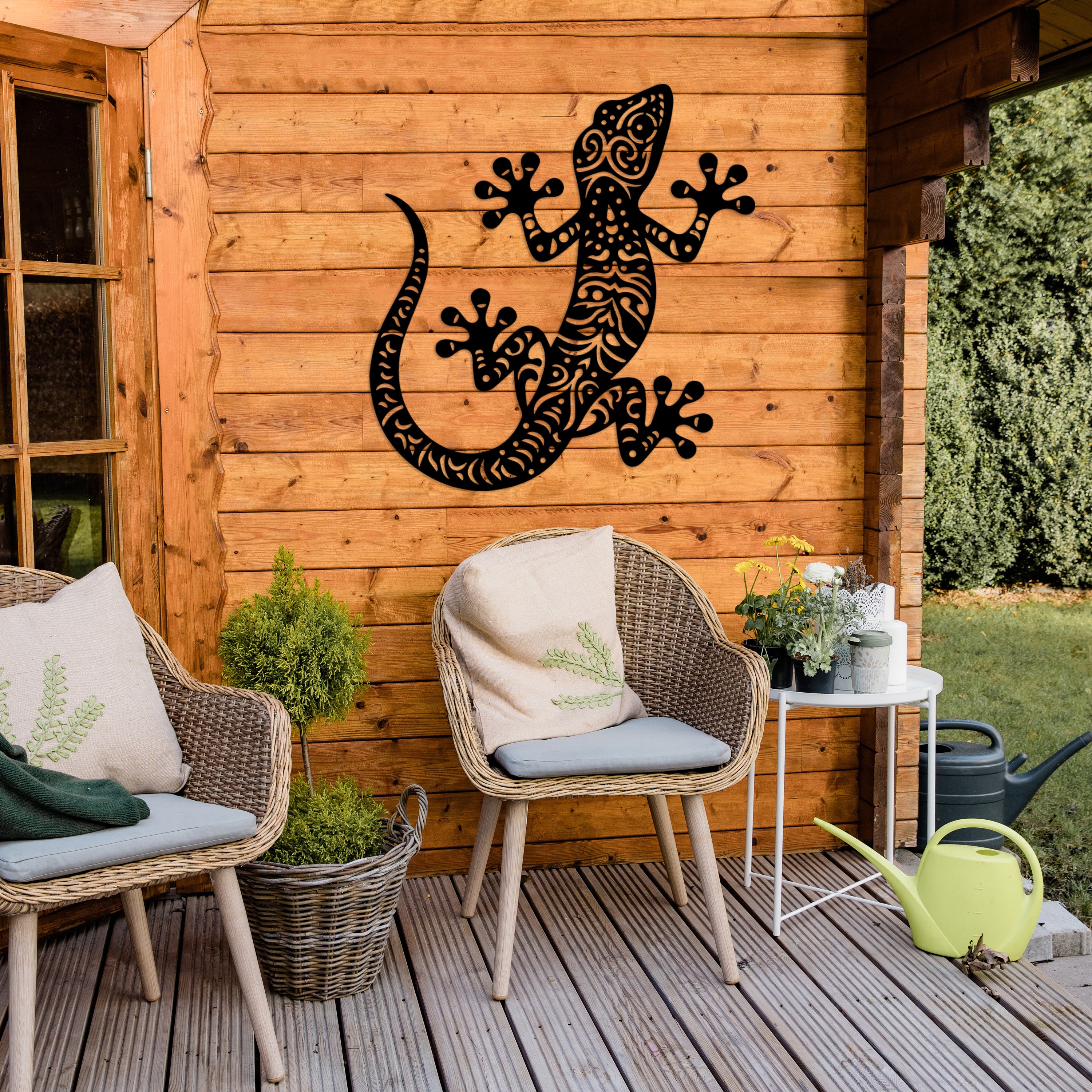 Gecko Metal Wall Art, Lizzard Metal Wall Decor, Garden Wall Decor ...