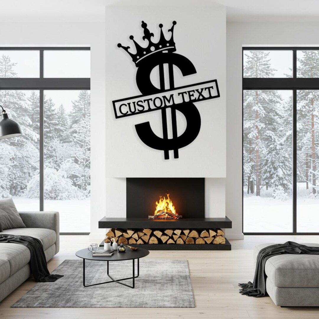 Dollar Sign Wall Art, Custom Money Name Sign, Personalized Metal Hustle ...