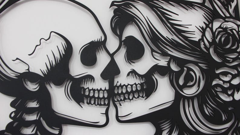 Gothic Couple Skeleton Metal Wall Decor, Elegant Gothic Wedding Decor ...