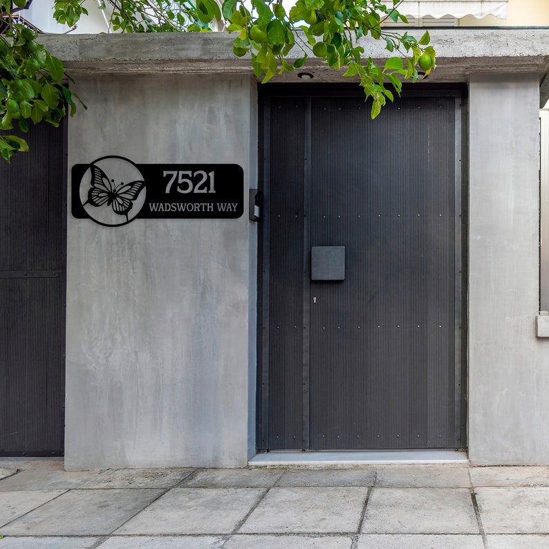 Butterfly Custom House Number Signs, Personalized House Address Sign ...