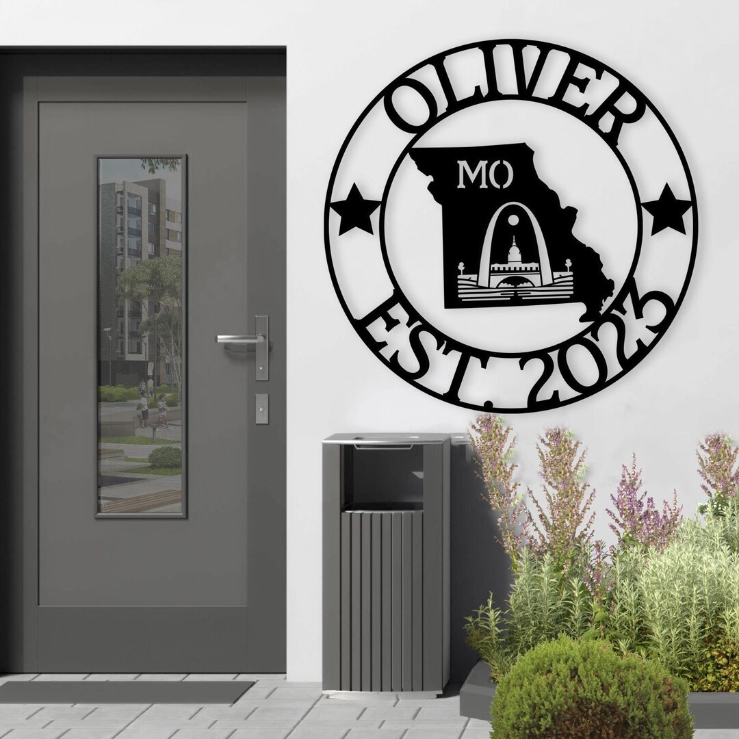 Missouri Custom Metal Sign, Gateway Arch Metal Wall Decor, MO State ...
