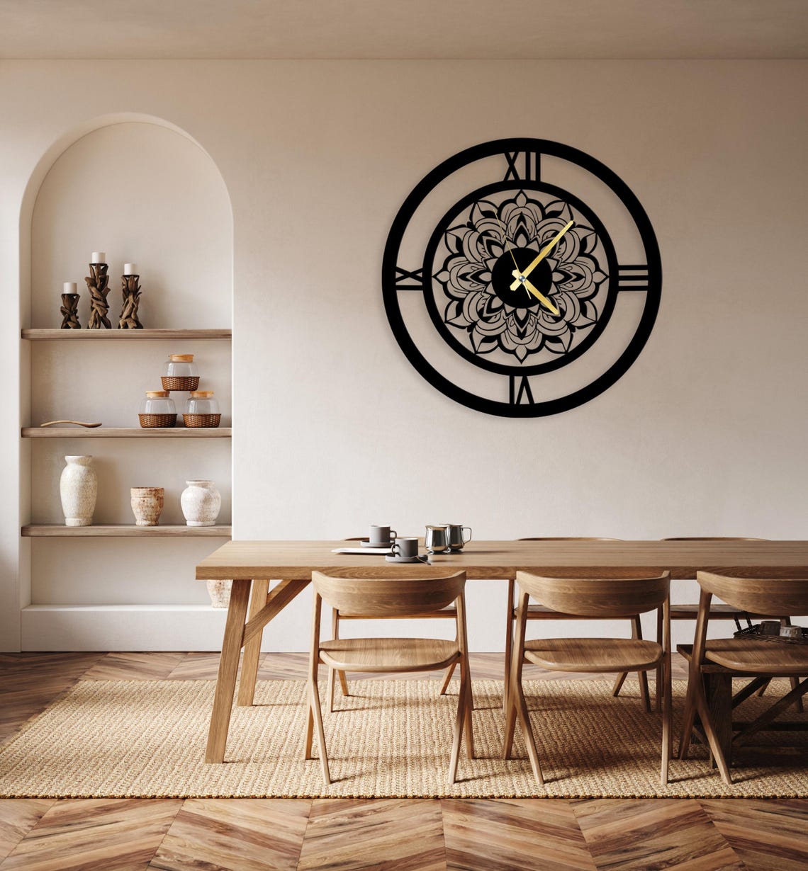 Mandala Metal Wall Clock, Meditation Room Wall Clock, Yoga Room Wall ...