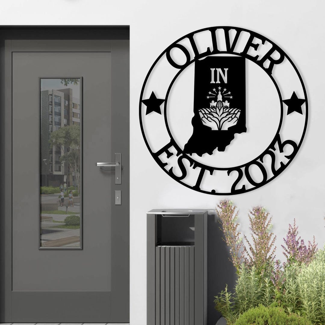 Indiana Custom Metal Sign, Custom Corn Metal Wall Decor, in State Sign ...