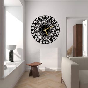 Mandala Metal Wall Clock, Meditation Room Wall Clock, Yoga Room Wall ...