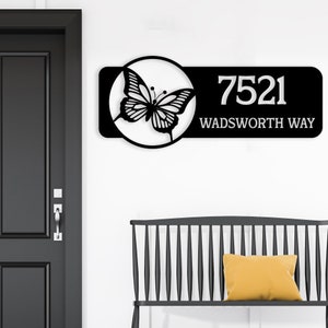 Butterfly Custom House Number Signs, Personalized House Address Sign ...