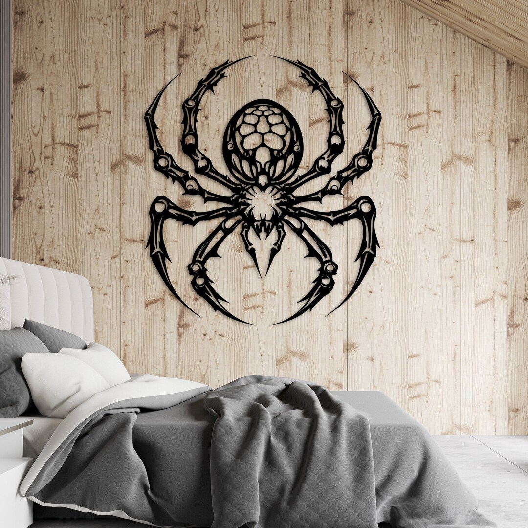 Giant Spider Metal Wall Decor, Men Bedroom Decor, Giant Spider ...