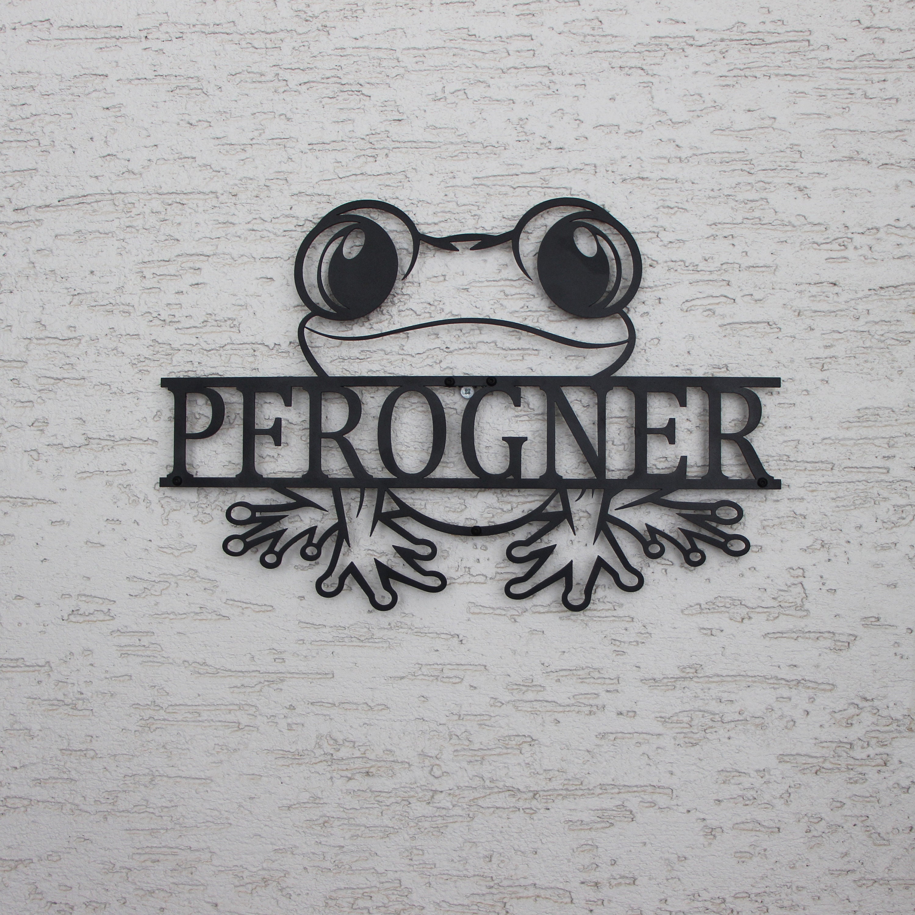 Cute Frog House Number Sign, Silly Frog Metal Name Signs, Custom Name ...