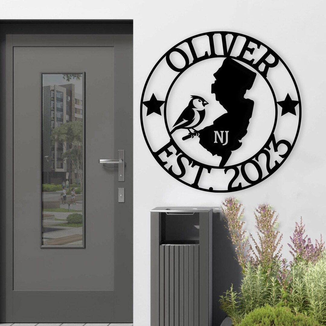 New Jersey Custom Metal Sign, Eastern Goldfinch Metal Wall Decor, NJ ...