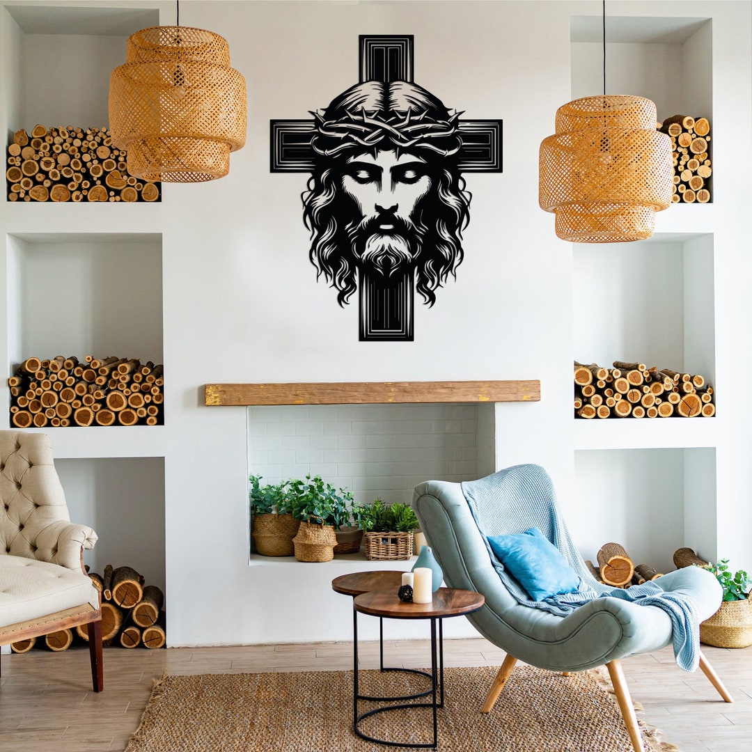 Jesus Metal Wall Art: Christian Cross Decor - Etsy