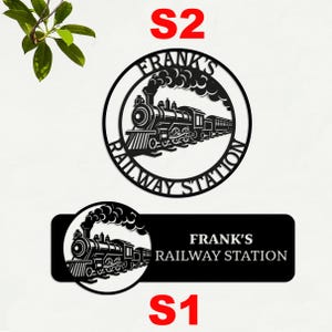 Custom Railroad Metal Wall Sign, Personalized Train Metal Wall Decor ...