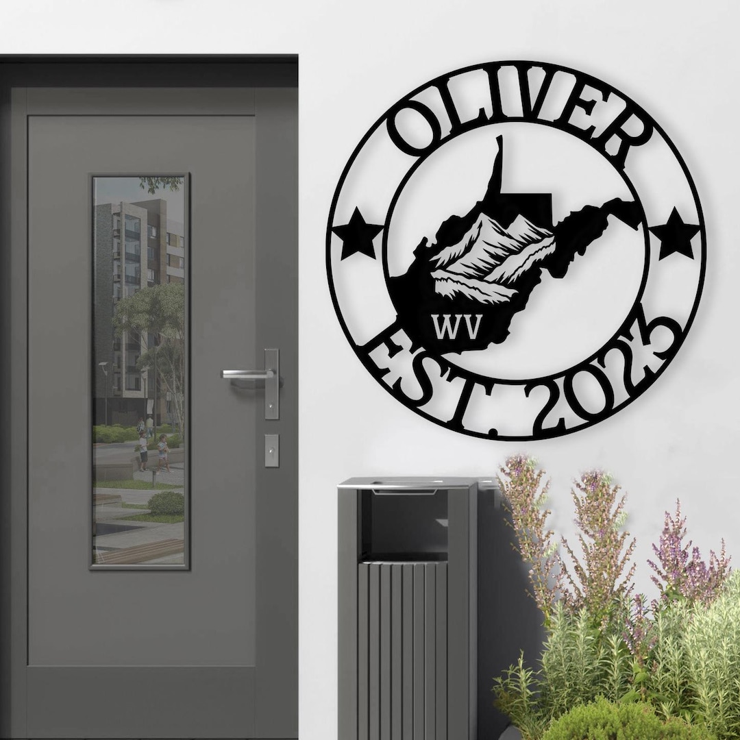 West Virginia Custom Metal Sign, Appalachian Mountains Wall Decor, WV ...