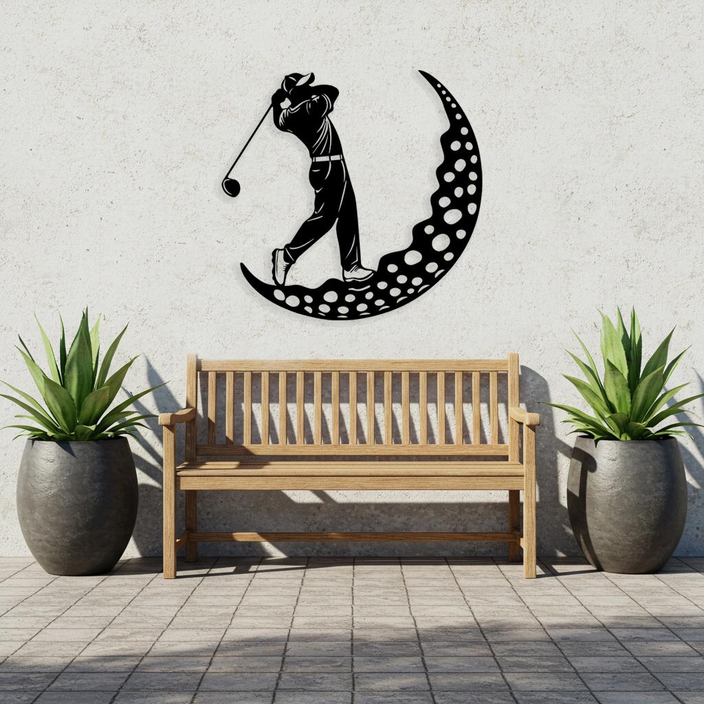 Golfer Metal Wall Art, Modern Golf Swing Decor, Golf Gift for Dad, Golf ...