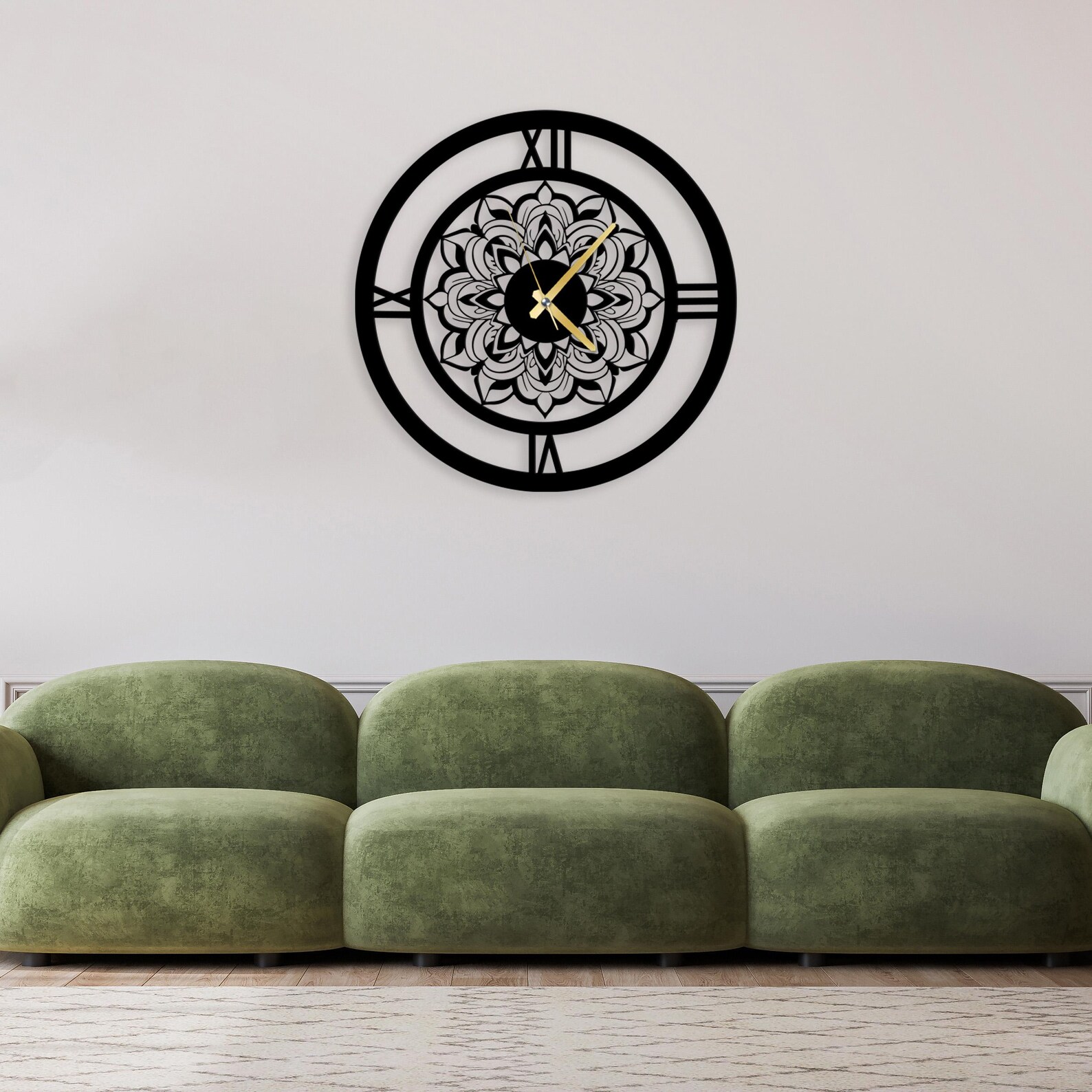 Mandala Metal Wall Clock, Meditation Room Wall Clock, Yoga Room Wall ...