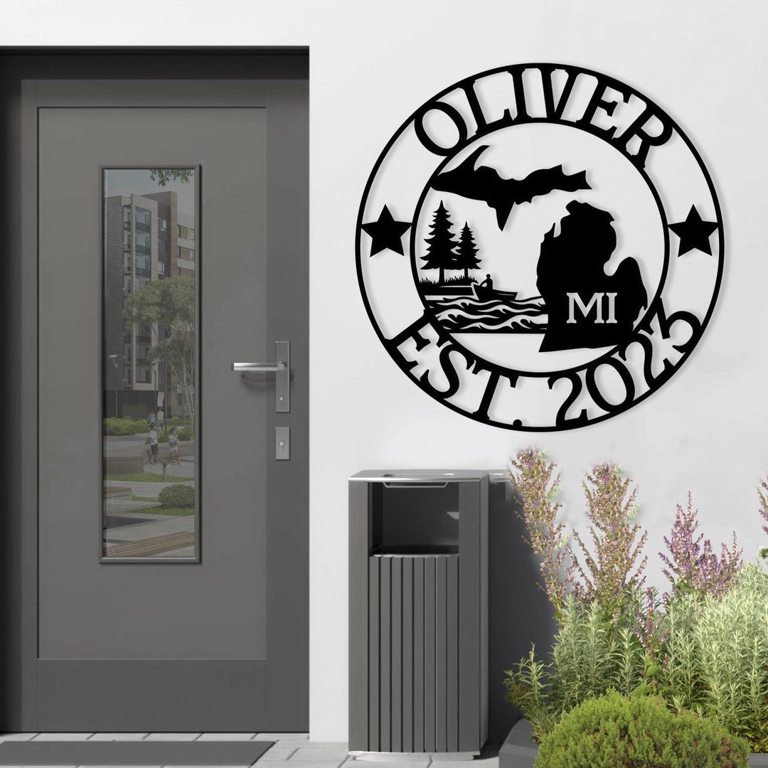 Michigan Custom Metal Sign, Great Lakes Ship Metal Wall Decor, MI State ...