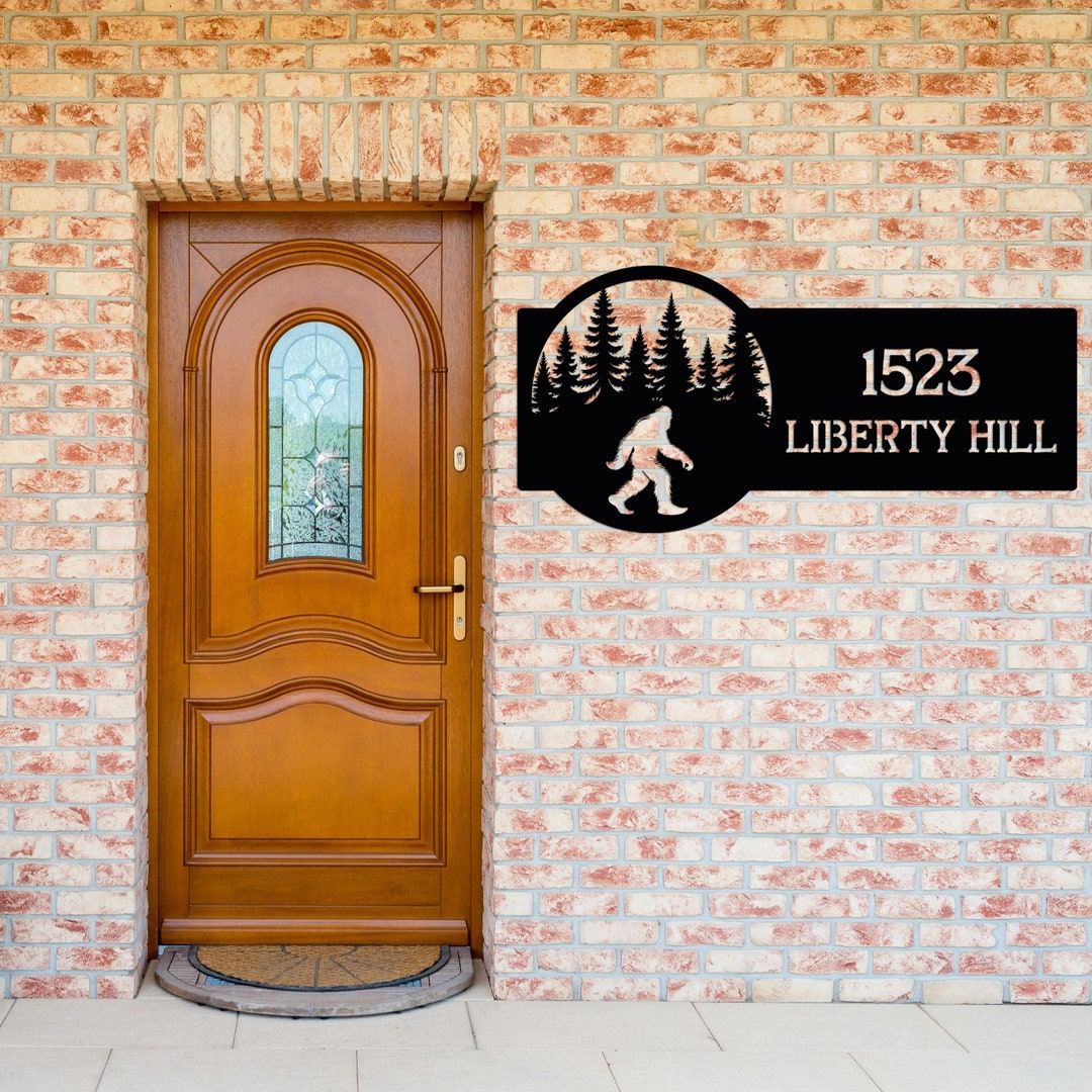 Personalized Bigfoot Sasquatch Address Sign, Funny Custom Address Sign ...