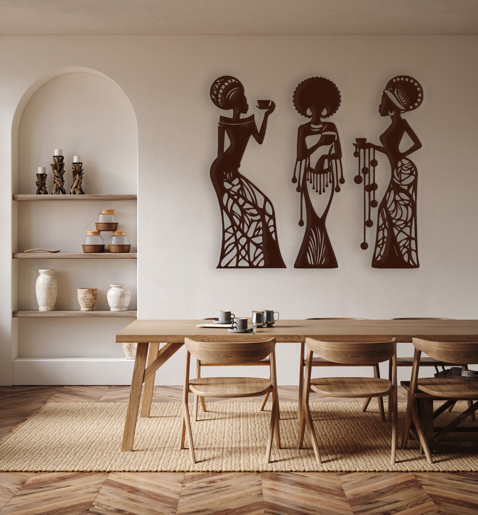 African American Metal Wall Art, Cozy African Traditional Living Room ...