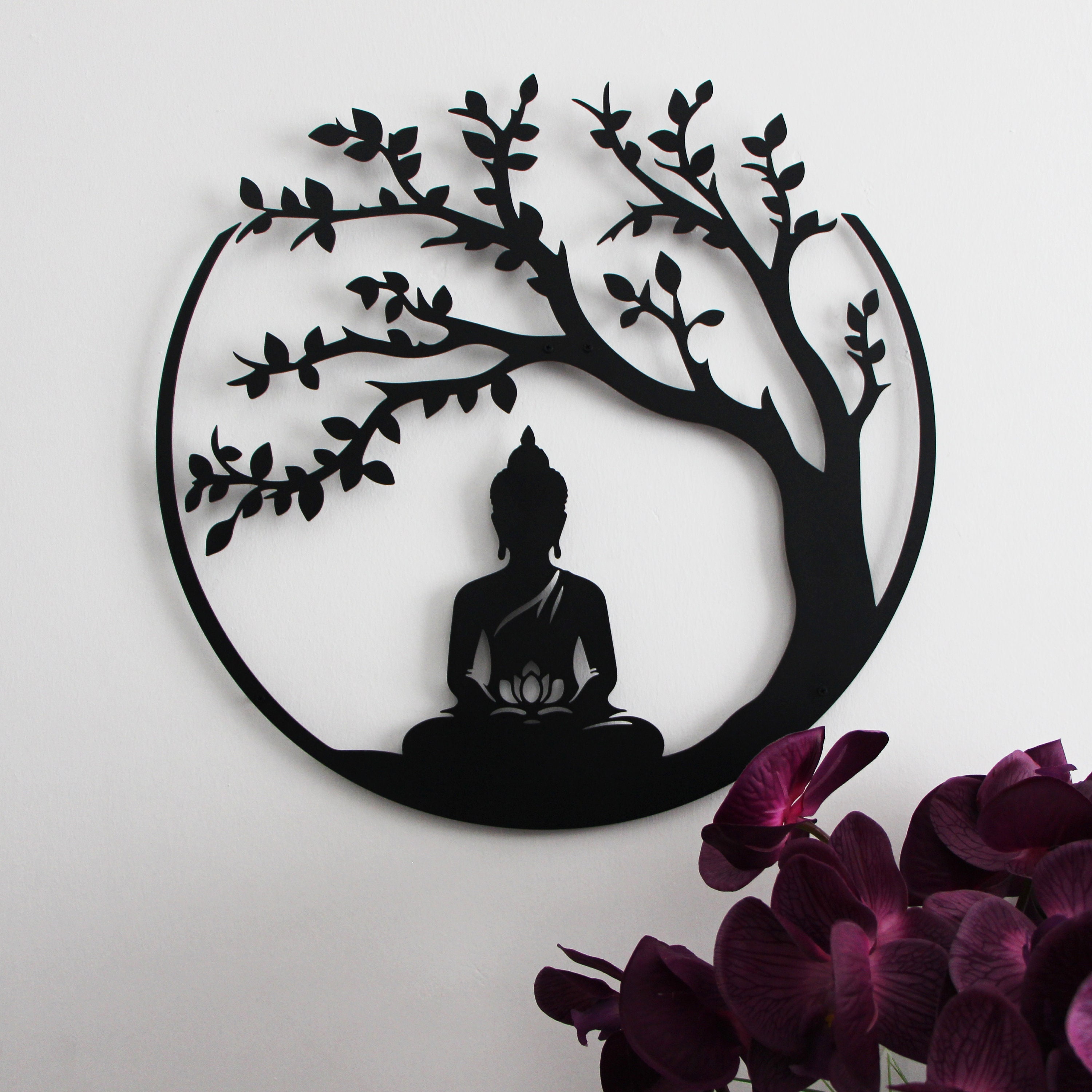 Tree of Life and Buddha Metal Wall Decor, Large Buddha Wall Art for ...