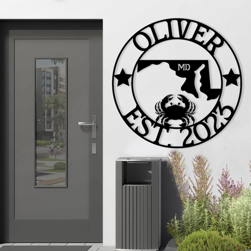 Welcome Sign Crab Metal - Etsy