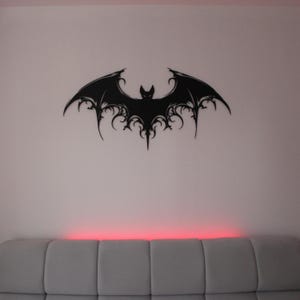 Majestic Bat Metal Wall Art, Giant Bat Metal Wall Decor, Victorian ...