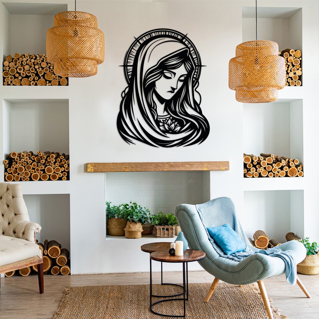 Virgin Mary Wall Art, Mother of Jesus Metal Wall Decor, Christian Wall ...