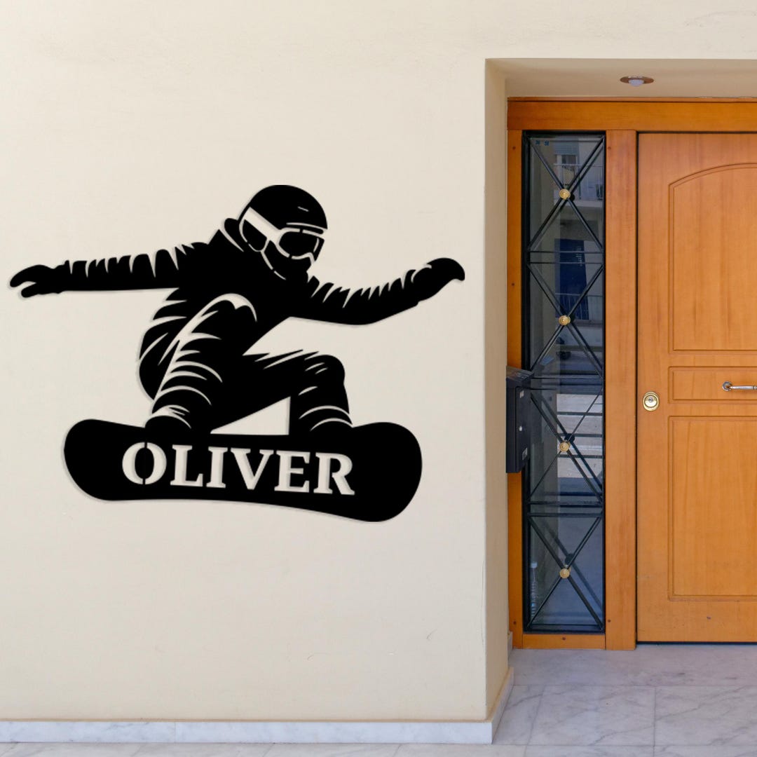 Snowboard Custom Metal Sign, Winter Lodge Outdoor Wall Decor ...