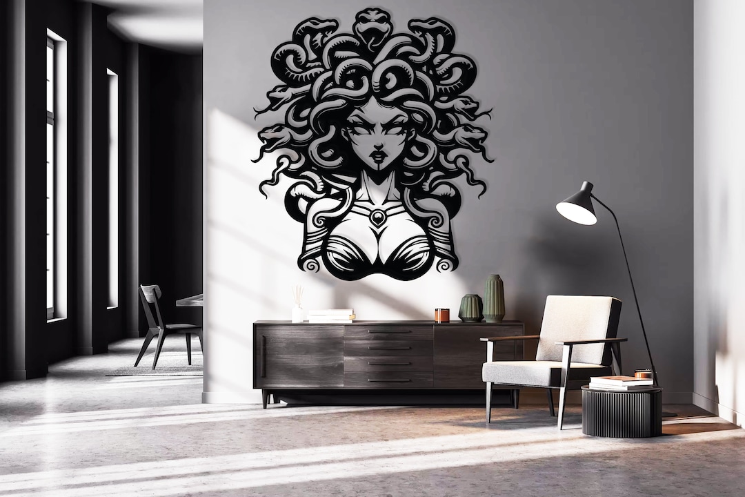 Metal Medusa Wall Art, Modern Gothic Room Decor, Gothic Themed Gifts ...