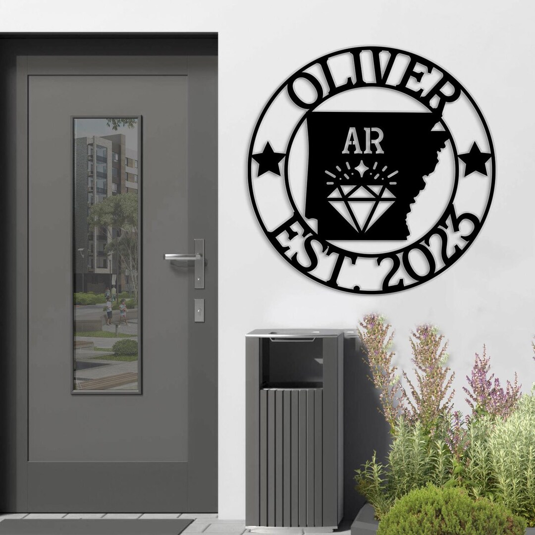 Arkansas Custom Metal Sign, Diamond Mine Metal Wall Decor, Ar State ...