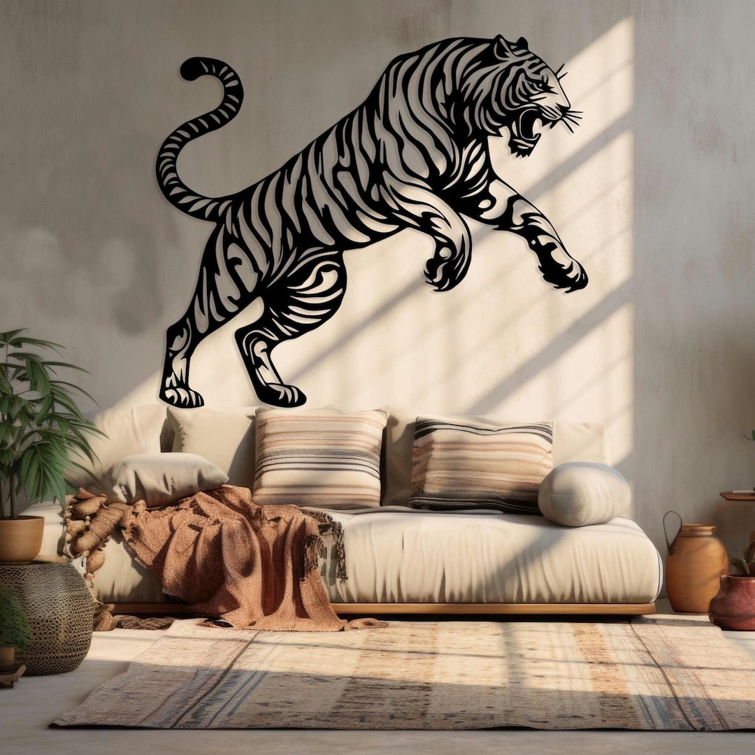 Imposing Tiger Metal Wall Decor, Above Bed Decor, Year of the Tiger ...