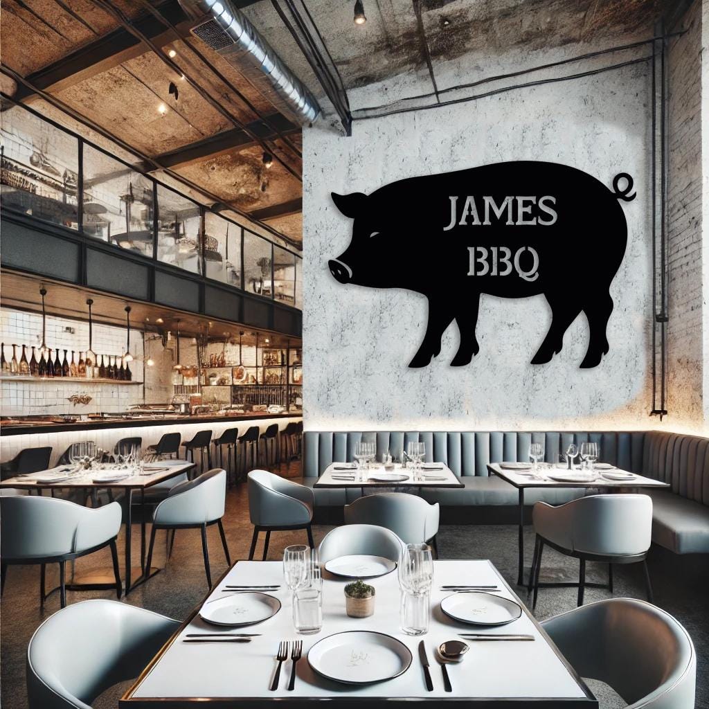 Custom Bbq Pig Metal Sign, Pig Farmhouse Sign, Metal Smoker Decor ...