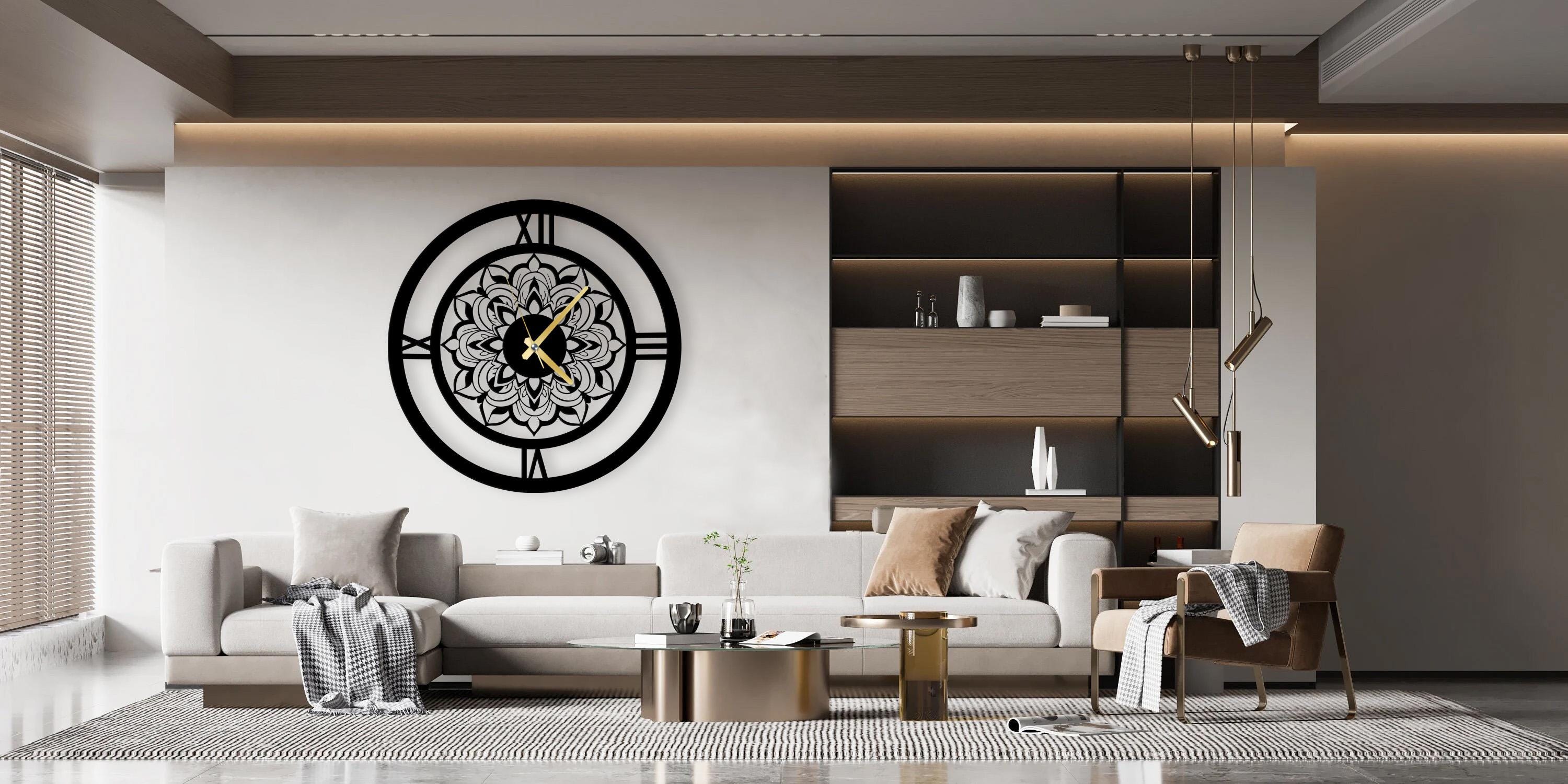 Mandala Metal Wall Clock, Meditation Room Wall Clock, Yoga Room Wall ...